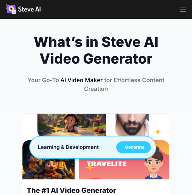 Steve AI AI video generator - Instant Video Creation